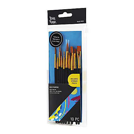 Brea Reese 10 Piece Value Paintbrush Set RoundFlatAngleFilbert Black ...