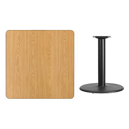 Flash Furniture Square Laminate Table Top With Round Table Height Base ...