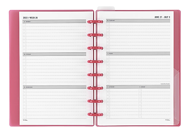 TUL™ Discbound Weekly/Monthly Student Planner, Junior Size, Pink, July ...