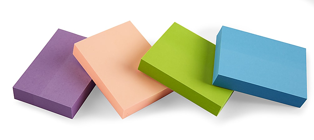 Office Depot Brand Sticky Notes 1 12 x 2 Assorted Neon Colors 100 ...