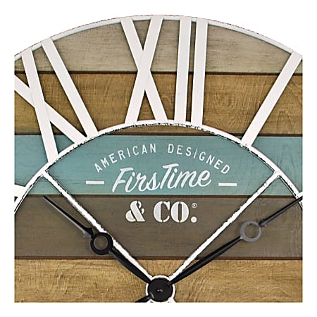 FirsTime Co. Maritime Planks Wall Clock Multicolor - Office Depot