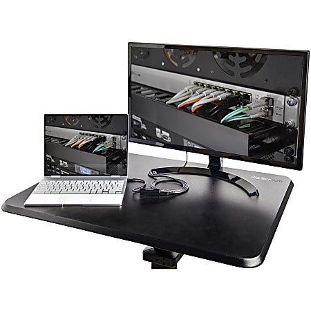 StarTech.com Mobile Standing Desk Portable Sit Stand Ergonomic Height ...