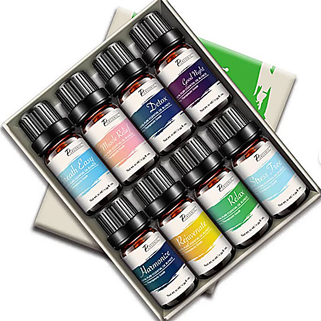Pursonic Pure Essential Aroma Oil Blends 0.34 Fl Oz Pack Of 8 Oils ...