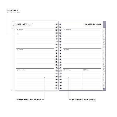 2027 Blue Sky Tula WeeklyMonthly Planning Calendar 5x8 0percent PP Jan ...
