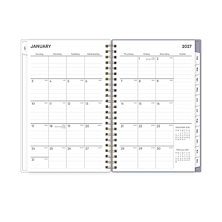 2027 Blue Sky Tula WeeklyMonthly Planning Calendar 5x8 0percent PP Jan ...