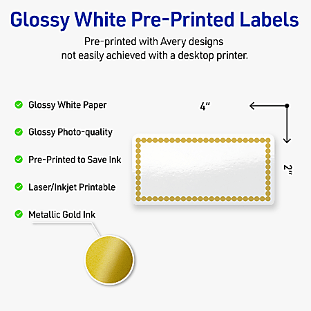 Avery Printable Labels With Sure Feed Technology S00 DJH PRWGP10 ...