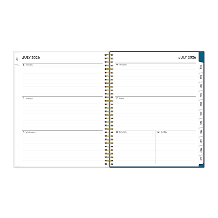 Planning Calendar BS Bakah Blue Frosted PP 8.5x11 AY26 27 - Office Depot