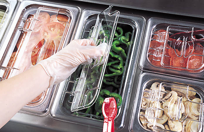 Cambro Camwear GN 13 Notched FlipLids Clear Set Of 6 Lids - Office Depot