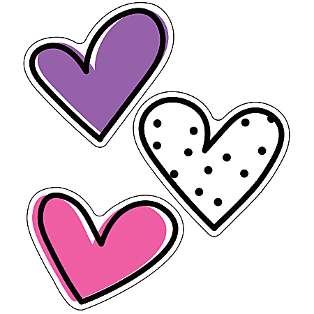 Carson Dellosa Education Cut Outs Kind Vibes Doodle Hearts 36 Cut Outs ...