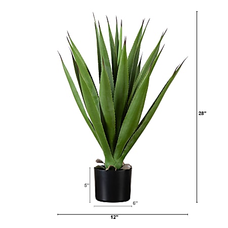 Nearly Natural 28 H Artificial Agave Plant 28 H x 12 W x 12 D ...