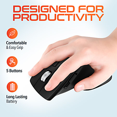 Delton S18 Ergonomic Wireless Mouse With USB AUSB C Dongle Black ...