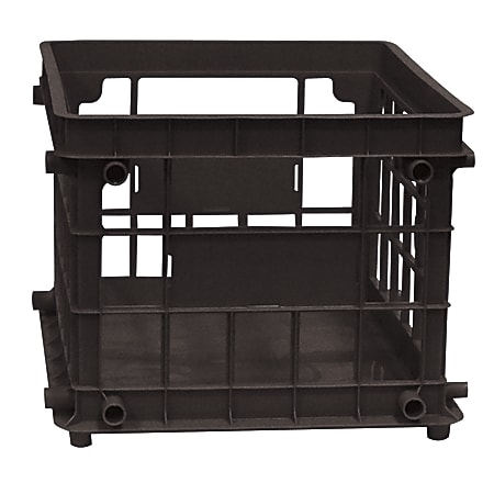 Office Depot Brand FilingStacking Crate Medium Size Black - Office Depot