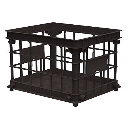 Office Depot Brand FilingStacking Crate Medium Size Black - Office Depot