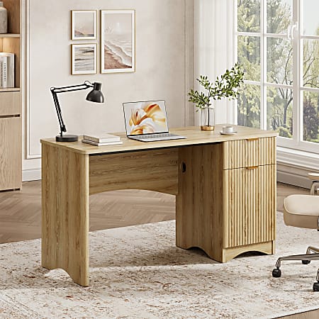 Bestier 48 W Writing Computer Desk With Drawer And Adjustable Storage ...