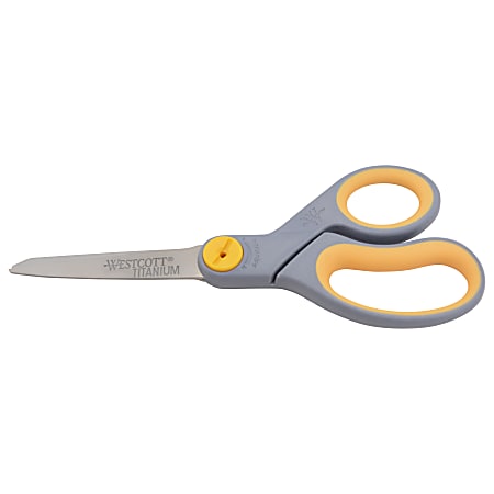 Westcott Titanium Bonded Scissors 8 Pointed GrayYellow - Office Depot