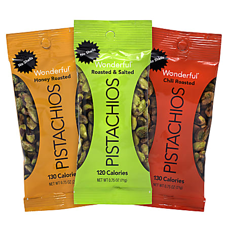 Wonderful Pistachios No Shell Variety Pack 0.75 Oz 9 Bags Per Pack Case ...
