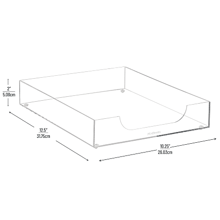 Mind Reader Acrylic Paper Tray Desktop Organizer 2 H x 12 12 W x 10 14 ...