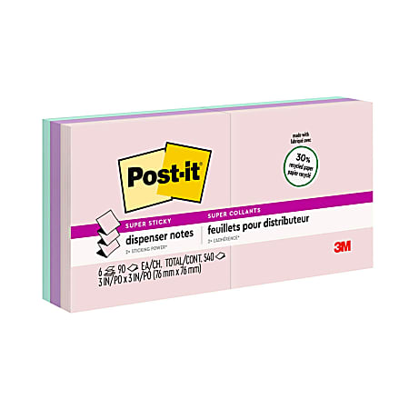 Post it Super Sticky Pop Up Notes 3 in x 3 in 10 Pads 90 SheetsPad 2x ...