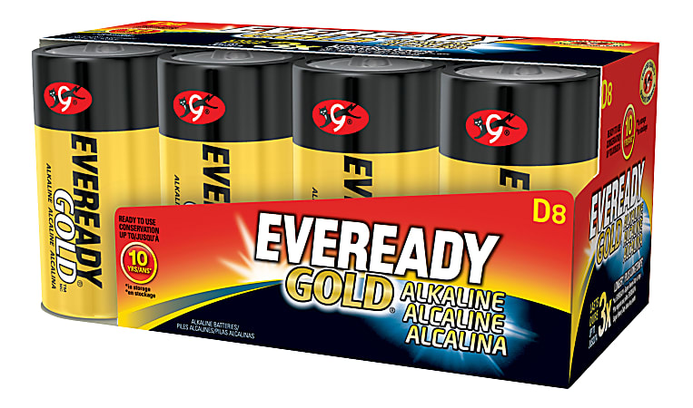 Eveready D Alkaline Batteries Pack Of 8 - ODP Business Solutions