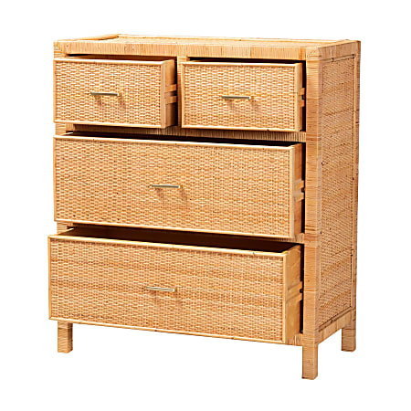 bali pari Vaere Modern Bohemian 38 W Rattan And Mahogany Wood Storage ...