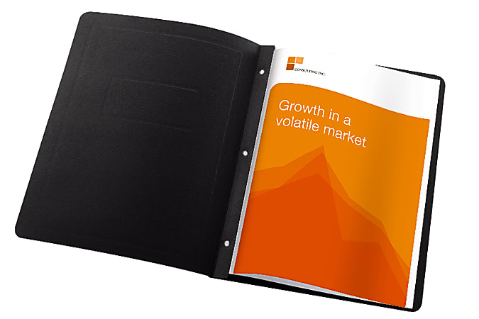 Office Depot Panel And Border Report Covers With Fasteners Black Pack ...