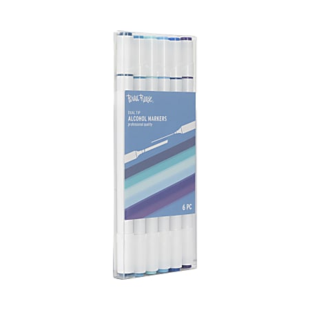Brea Reese Dual Tip Alcohol Markers Blues Pack Of 6 Markers - Office Depot