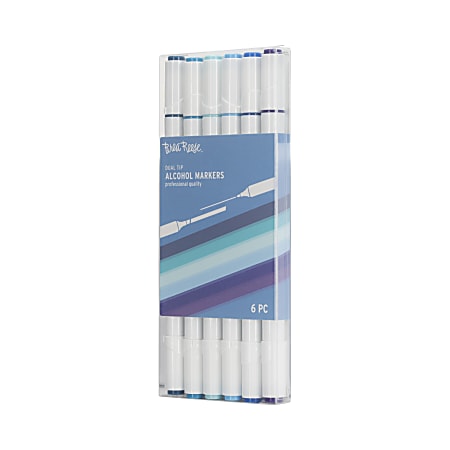 Brea Reese Dual Tip Alcohol Markers Blues Pack Of 6 Markers - Office Depot