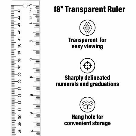 Westcott Transparent Acrylic Ruler 18 - Office Depot