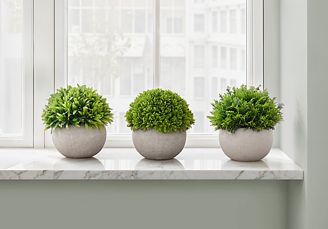 Monarch Specialties Mar 5 H Artificial Plants With Pots 5 H x 5 W x 5 D ...