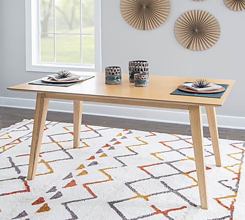 Powell Pederson Dining Table 30 H x 60 W x 36 D Natural - Office Depot