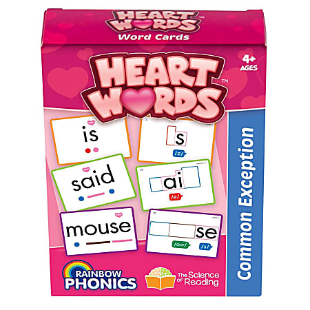 Junior Learning Rainbow Phonics Heart Word Cards With Common Exception ...