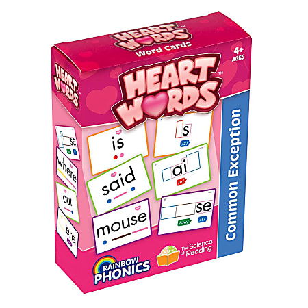 Junior Learning Rainbow Phonics Heart Word Cards With Common Exception ...