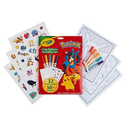 Crayola Color Sticker Activity Set Pok mon Pack Of 3 Sets - Office Depot