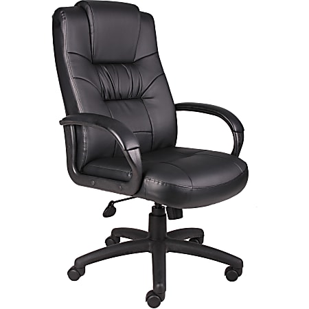 Boss Office Products Silhouette Ergonomic Bonded Leather High Back ...