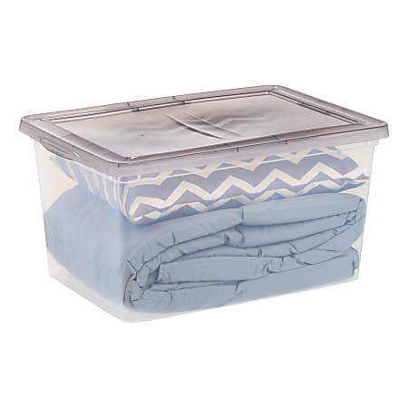 Iris Snap Top Storage Box 14.5 Gallon Clear - Office Depot
