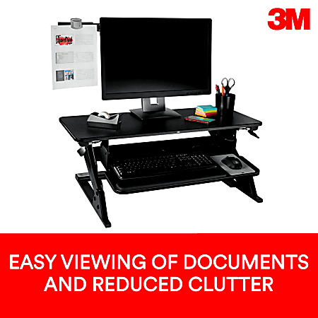 3M Monitor Mount Dual Document Clip Black - Office Depot