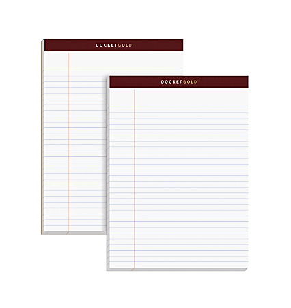TOPS Double Docket Gold Perforated Writing Pads 8 12 x 11 34 Legal ...