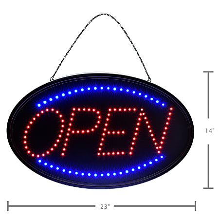 Alpine LED Sign 14 x 23 x 1 Open 12W - Office Depot