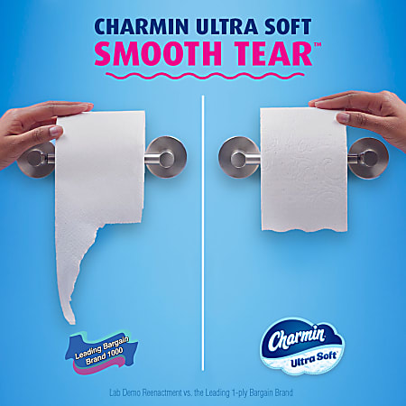 Charmin Ultra Soft 2 Ply Mega Roll Toilet Paper 4 x 4 White 224 Sheets ...
