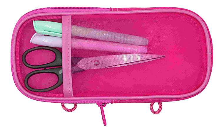 Office Depot Brand Mesh Pencil Case 8 14 x 4 38 Pink - Office Depot