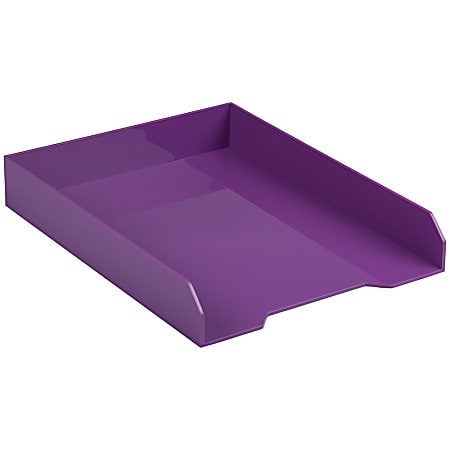 JAM Paper Stackable Paper Trays 2 H x 9 34 W x 12 12 D Purple Pack Of 2 ...