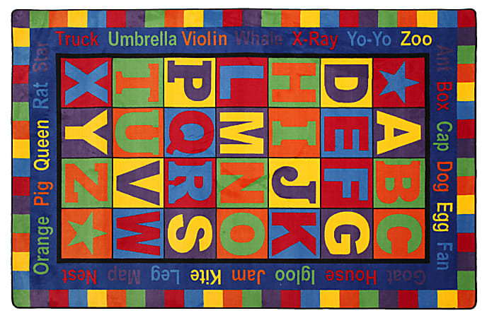 Flagship Carpets ABC Words Rug 7 6 x 12 Primary - Office Depot