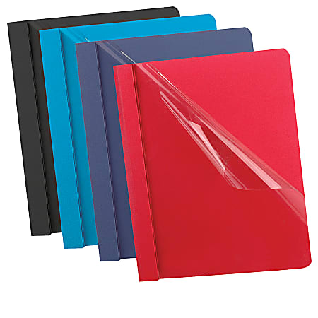 Oxford Clear Front Report Covers Assorted Colors Pack Of 10 - Office Depot