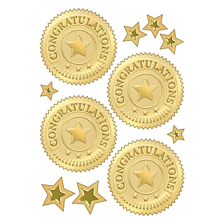 Trend Award Seal Stickers Congratulations Gold 32 Stickers Per Pack Set ...