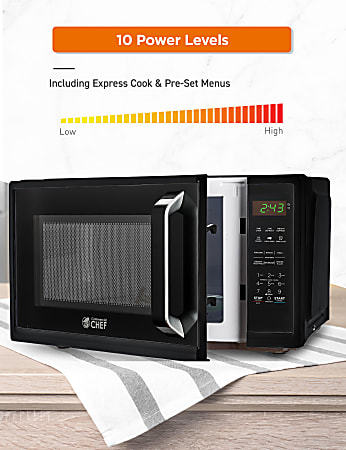 Commercial Chef 0.9 Cu. Ft. Countertop Microwave Black - Office Depot