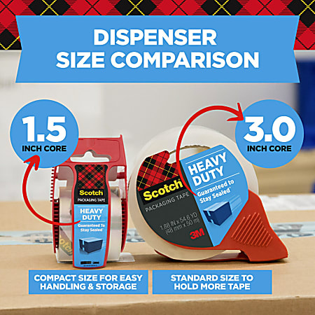 Scotch Heavy Duty Shipping Packing Tape 6 Tape Rolls with 1 Dispenser 1 ...