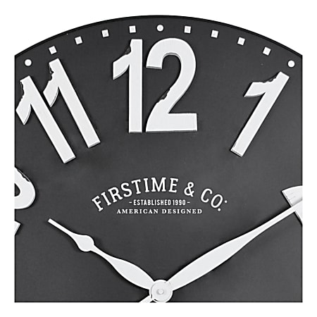 FirsTime Co. Sullivan Wall Clock BlackWhite - Office Depot