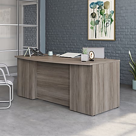 Sauder Affirm 72 W Commercial Bow Front Office Computer Desk Hudson Elm ...