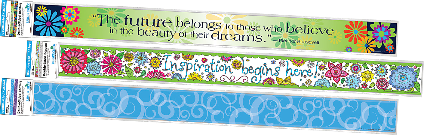 Barker Creek Double Sided Borders 3 x 35 Summer Fun 12 Strips Per Pack ...