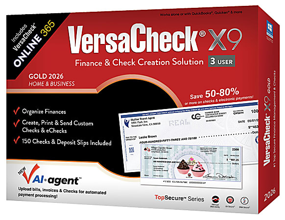 VersaCheck X9 Gold 2026 VersaCheck ONLINE Gold Bundle 3 Users 1 Year ...